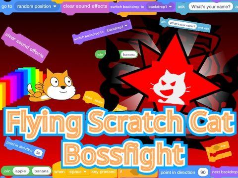 Flying Scratch Cat Bossfight - Free Geometry Dash Ship Boss Battle